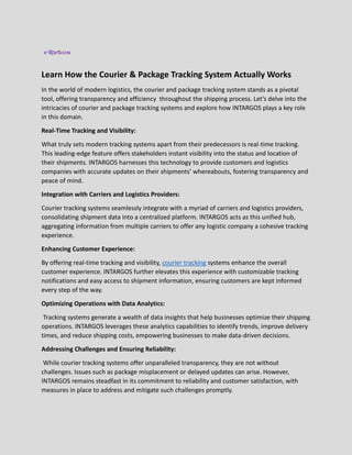 Courier & Package Tracking System Actually Works | PDF