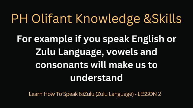 Learn how to Speak Zulu Language Lesson 1 advert for slideshare.pdf