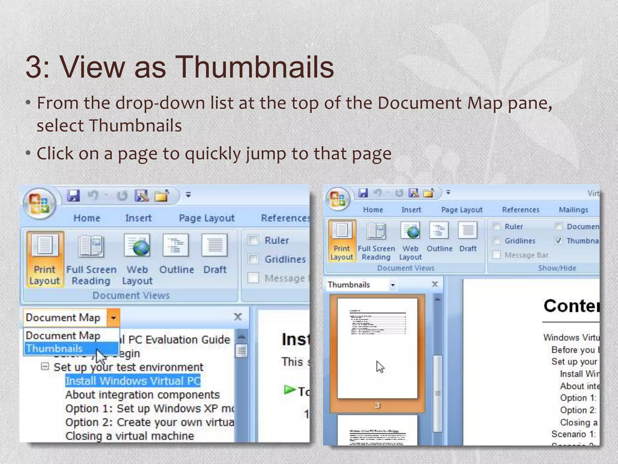 Learn how to use document map in word 2007 | PPT
