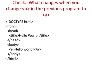 Learn html through programs | PPT