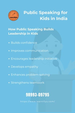 Public Speaking for Kids in India - LearnifyU | PDF