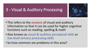 Learning related visual and auditory problems | PPT