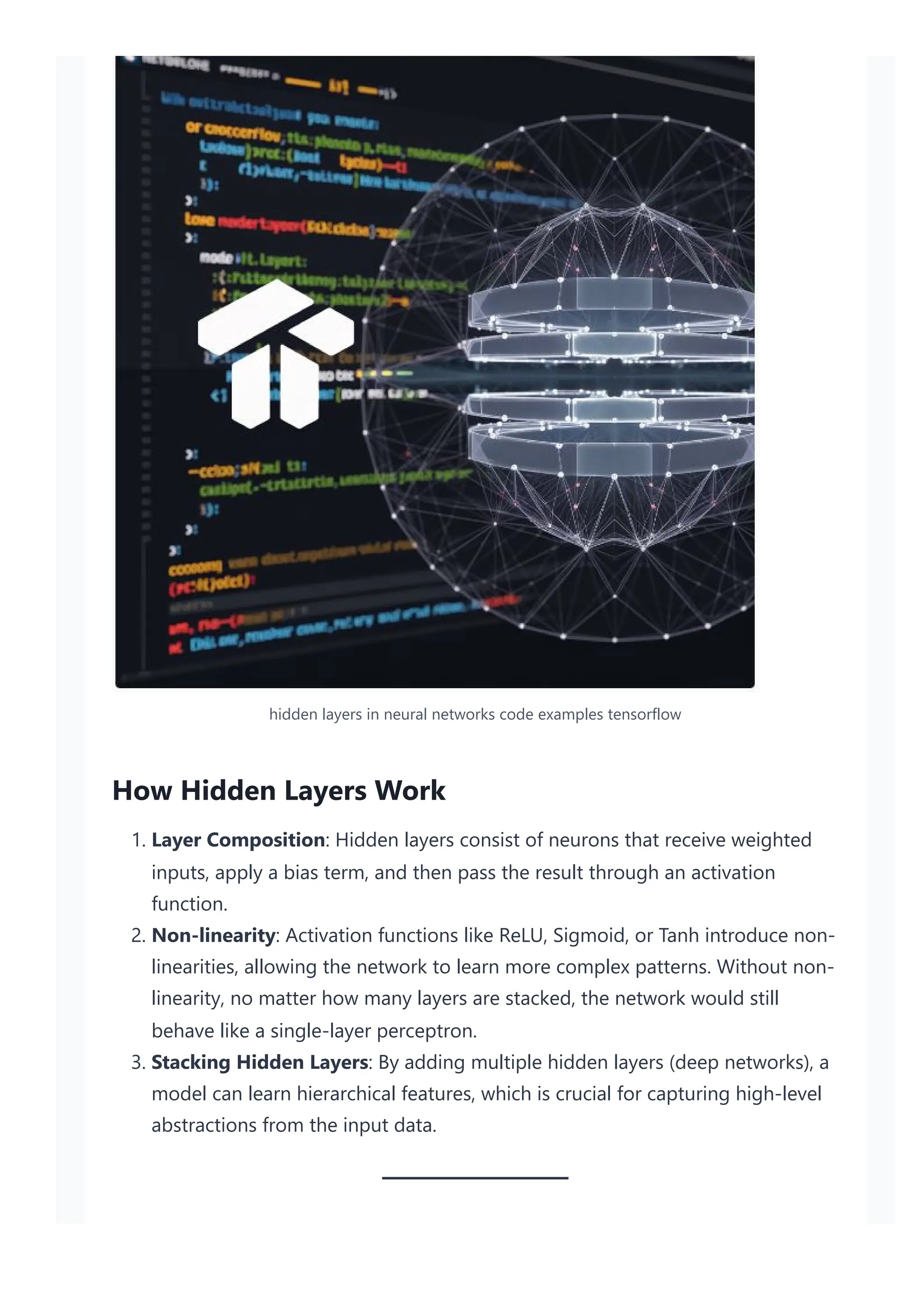 hidden layers in neural networks code examples tensorflow | PDF