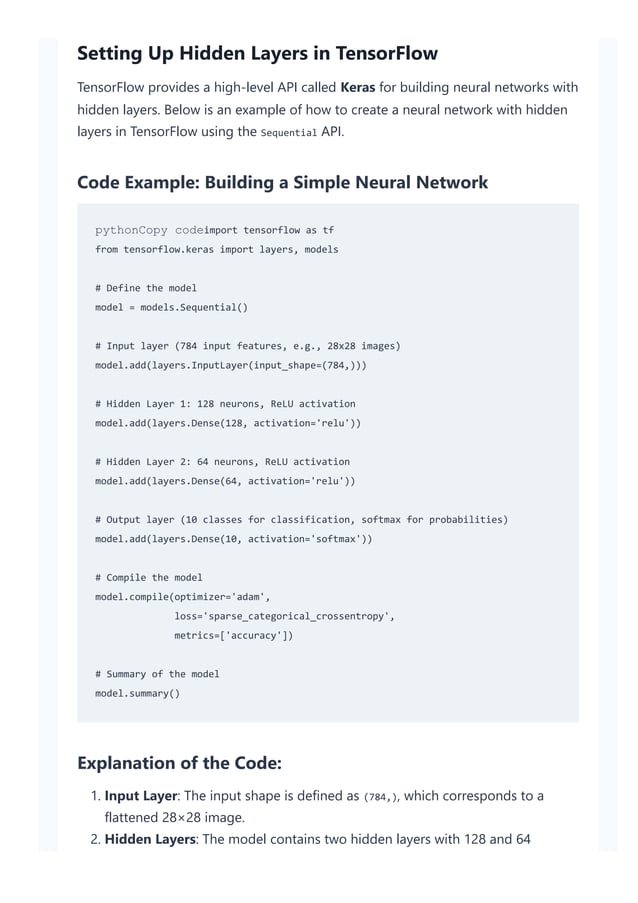 hidden layers in neural networks code examples tensorflow | PDF | Artificial Intelligence ...