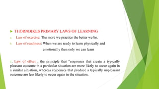 Learnind theory and its implications in psychiatry | PPTX