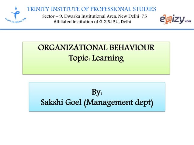 ORGANIZATIONAL BEHAVIOUR- Learning | PPTX | Education