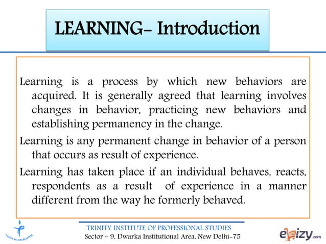 ORGANIZATIONAL BEHAVIOUR- Learning | PPTX | Education