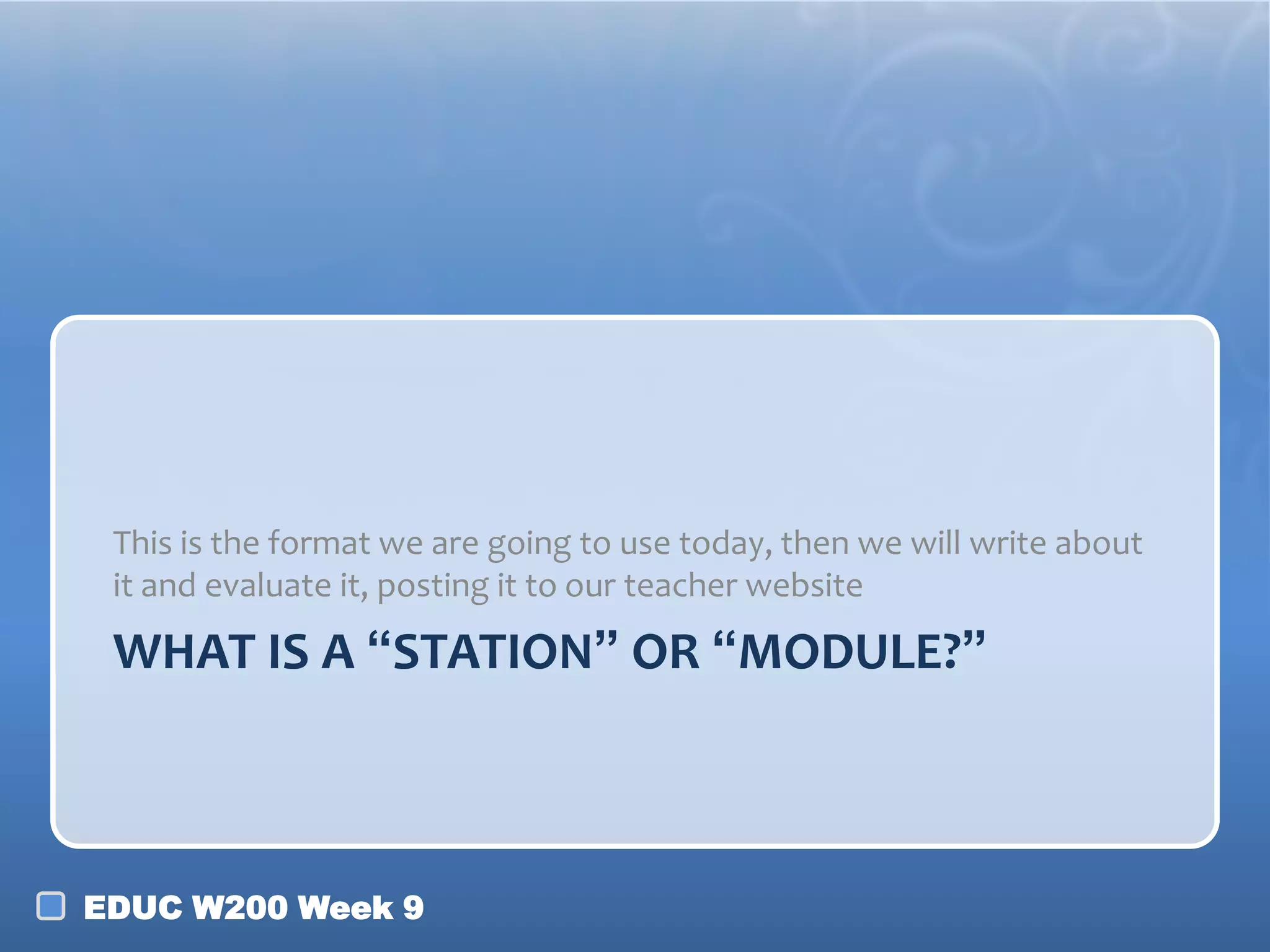 Learning modules | PPTX