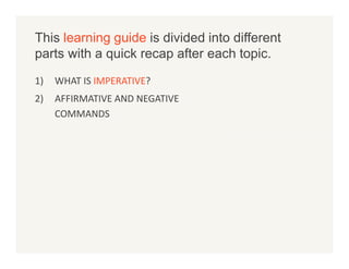 Learning the french imperative tense | PDF