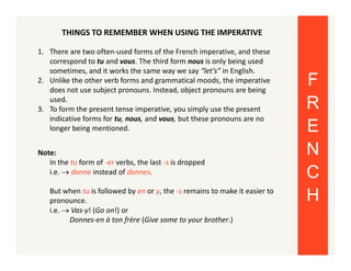 Learning the french imperative tense | PDF