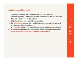 Learning the french imperative tense | PDF