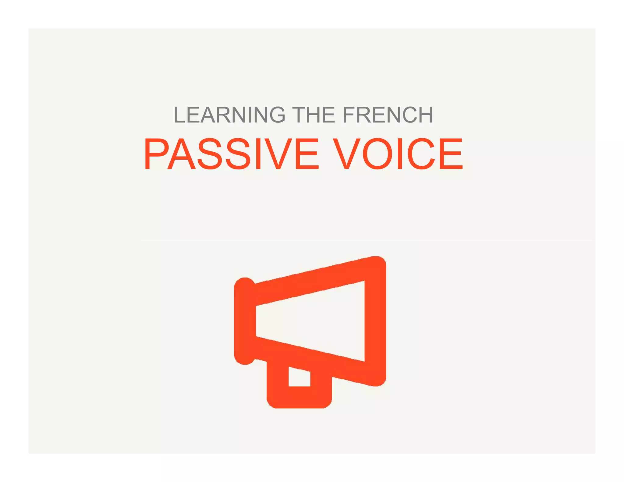 Learning the french passive voice | PDF