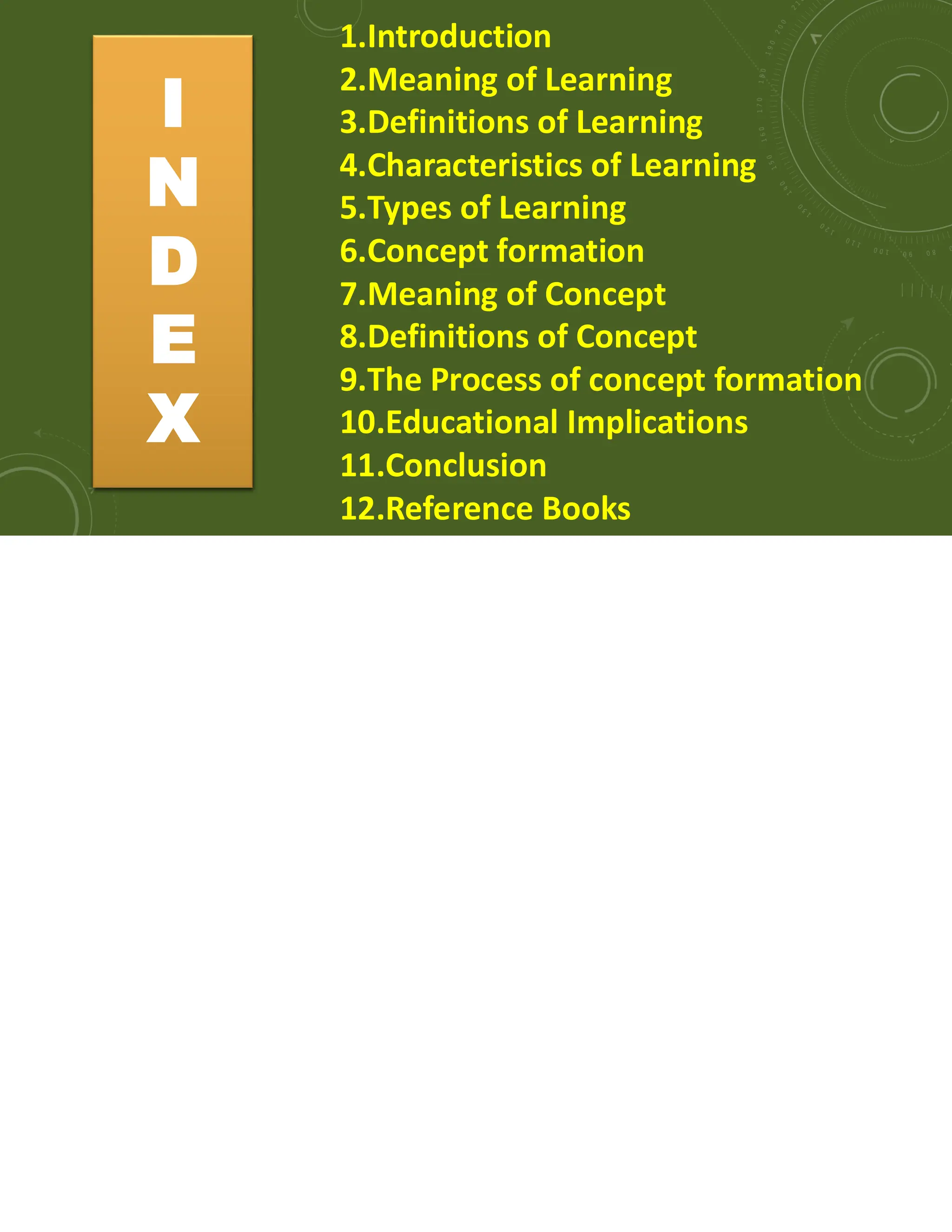Human learning: meaning and definitions of learning and Concept ...