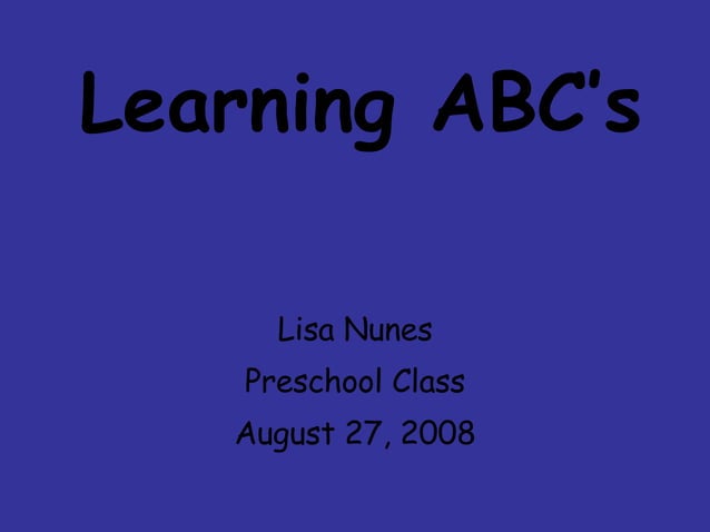Learning ABC’S | PPT