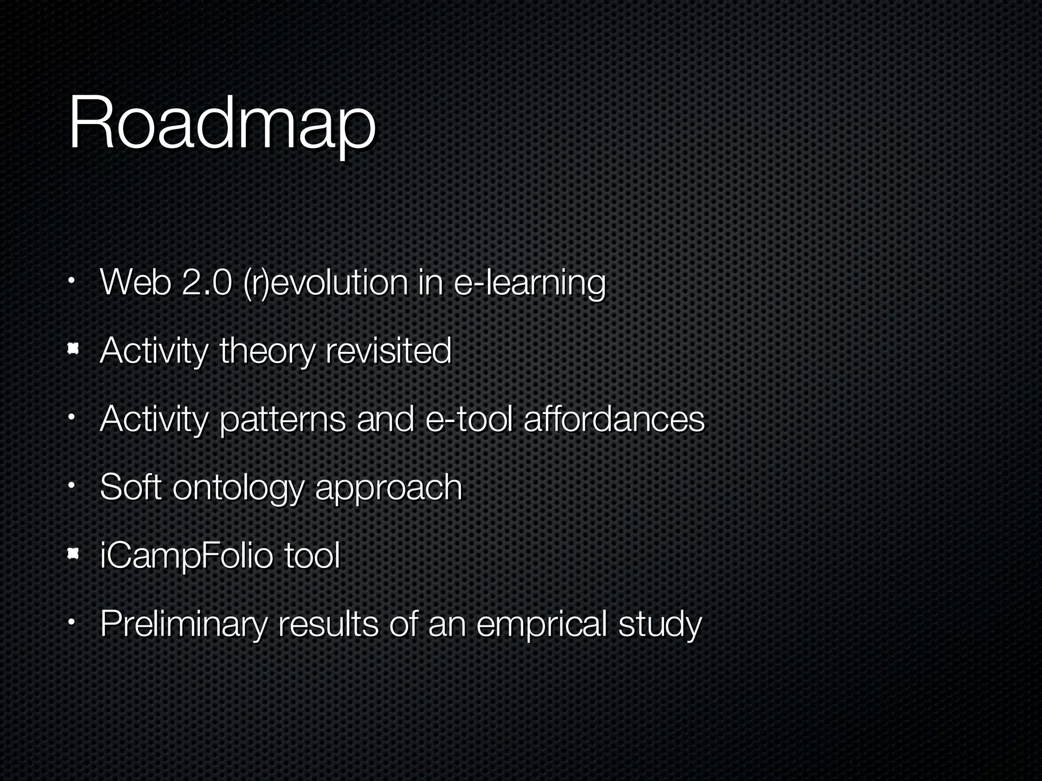 Learning activity patterns and pedagogical affordances | PPT