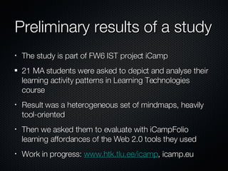 Learning activity patterns and pedagogical affordances | PPT