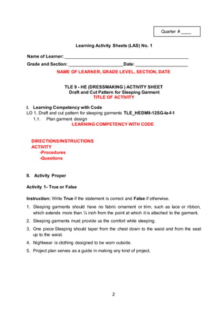 Learning activity-sheets-template | DOCX