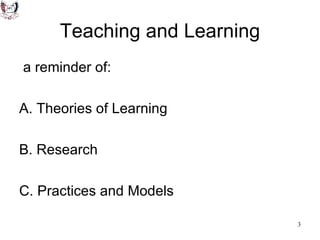 Learning and Teaching Part A | PPT