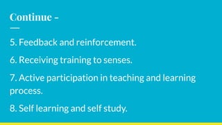 Learning concept, importance and principles | PPT