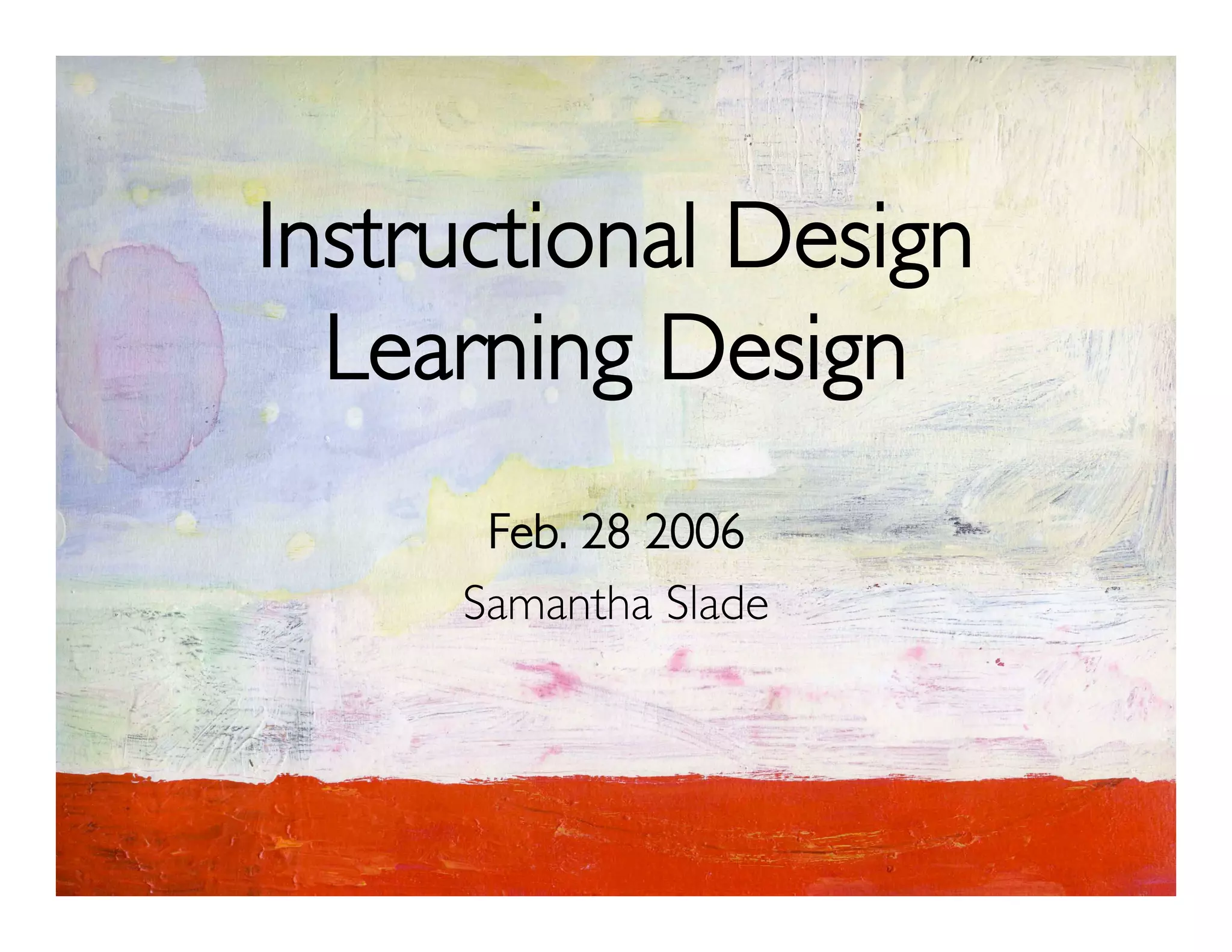 Learning Design/Instructional Design | PDF