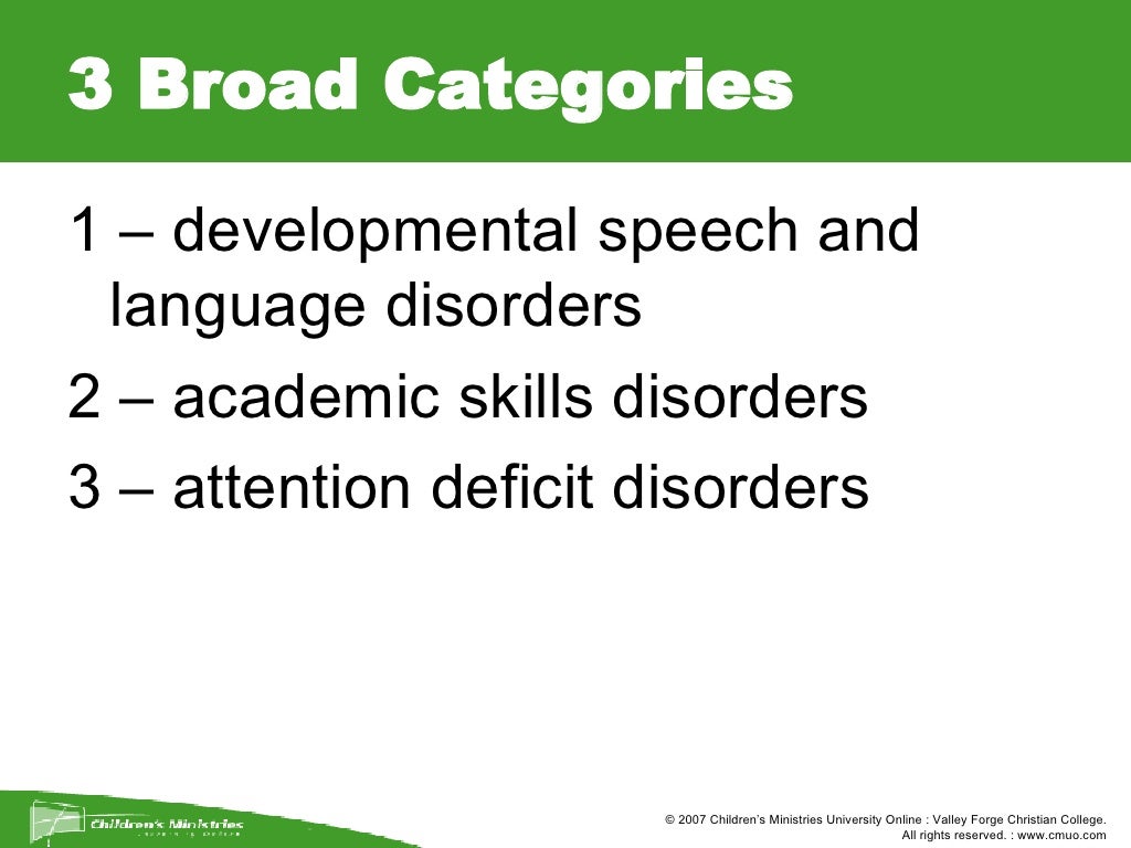 3 Broad Categories 1 3 Broad Categories 1