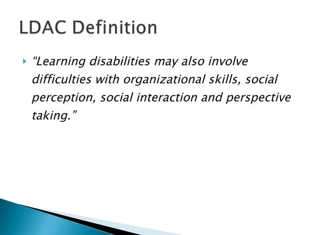 Learning Disabilities Defined | PPT