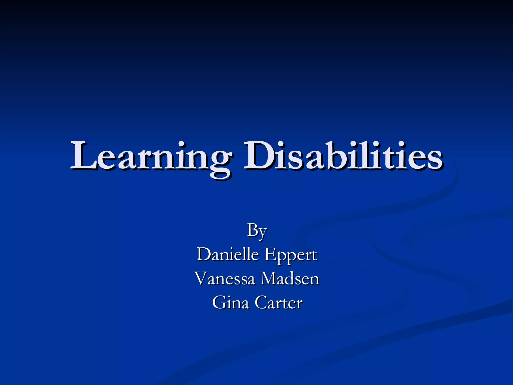 Learning Disabilities With Video | PPT
