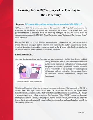 Learning for the 22nd century while Teaching in the 21st century | PDF ...