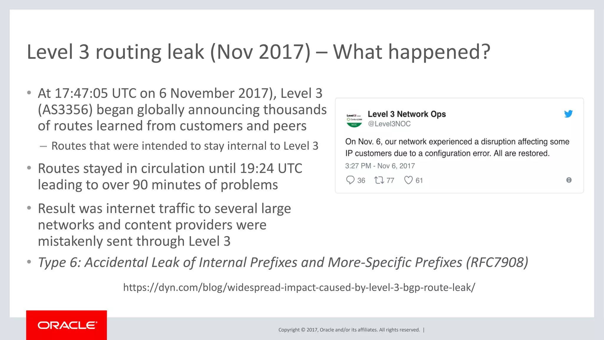 Learning from recent major BGP routing leaks | PPT