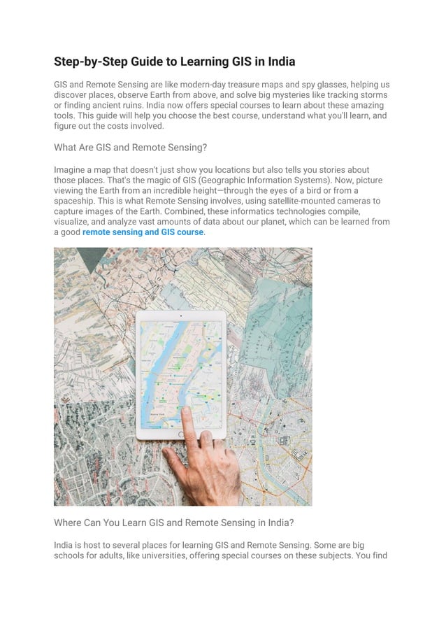 Step-by-Step Guide to Learning GIS in India | PDF
