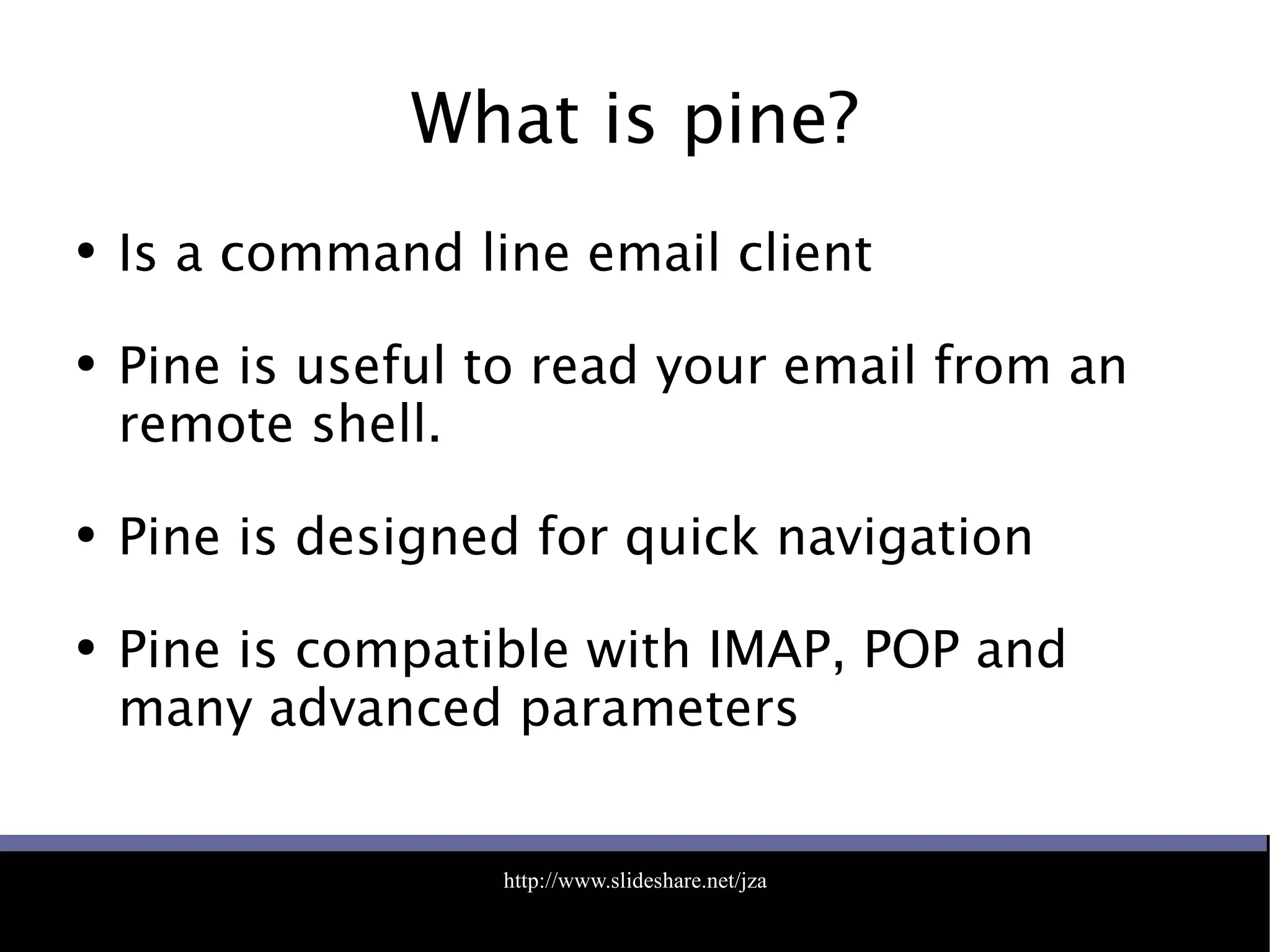 Learning Linux: Pine | ODP | Email | Internet