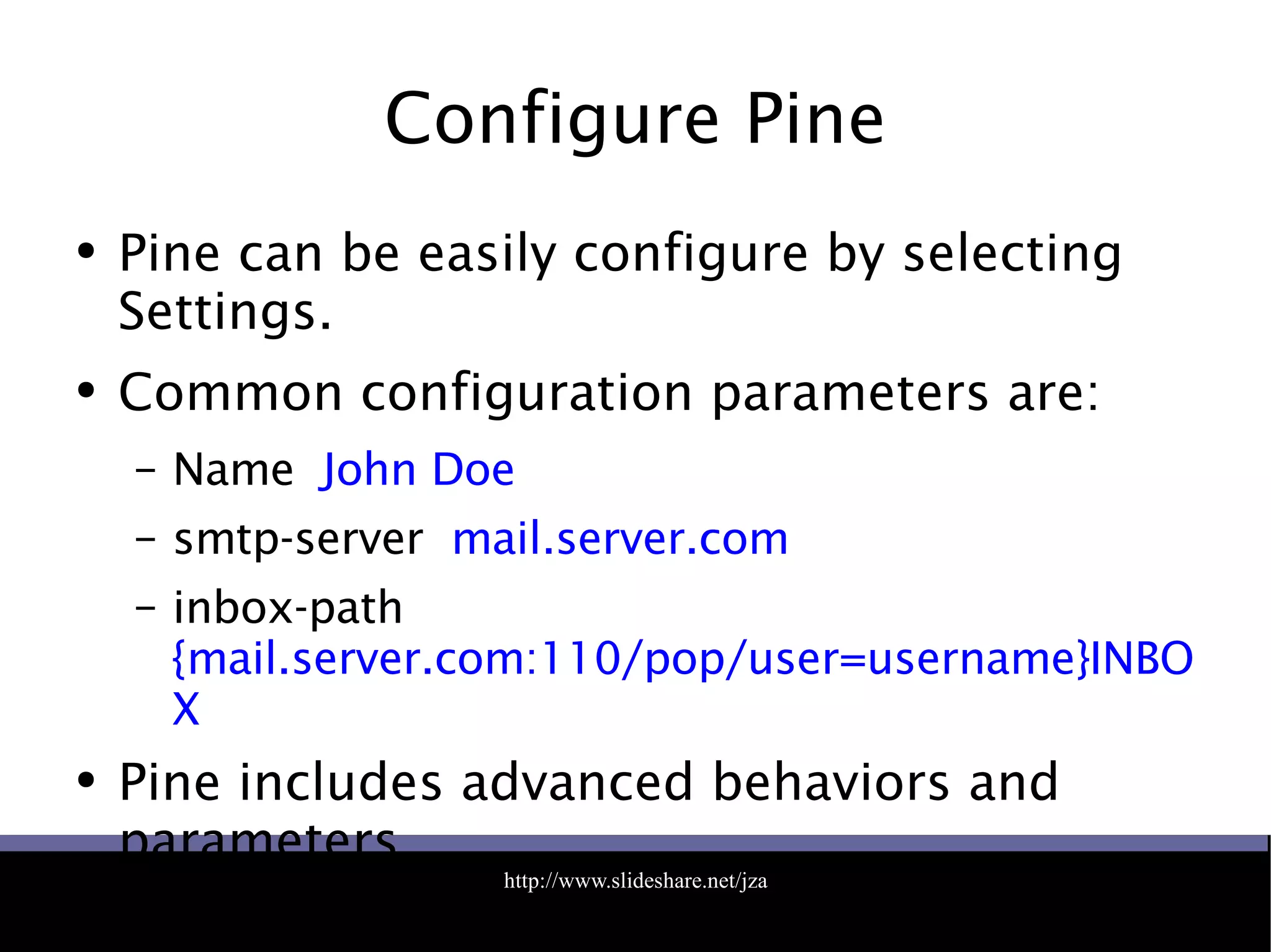 Learning Linux: Pine | ODP