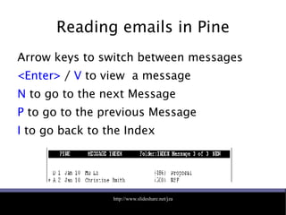 Learning Linux: Pine | ODP | Email | Internet