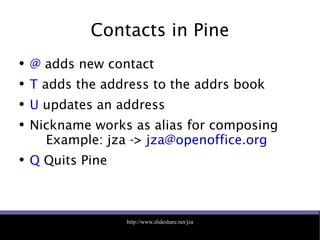 Learning Linux: Pine | ODP | Email | Internet