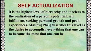 Maslow's theory of Motivation. | PPT