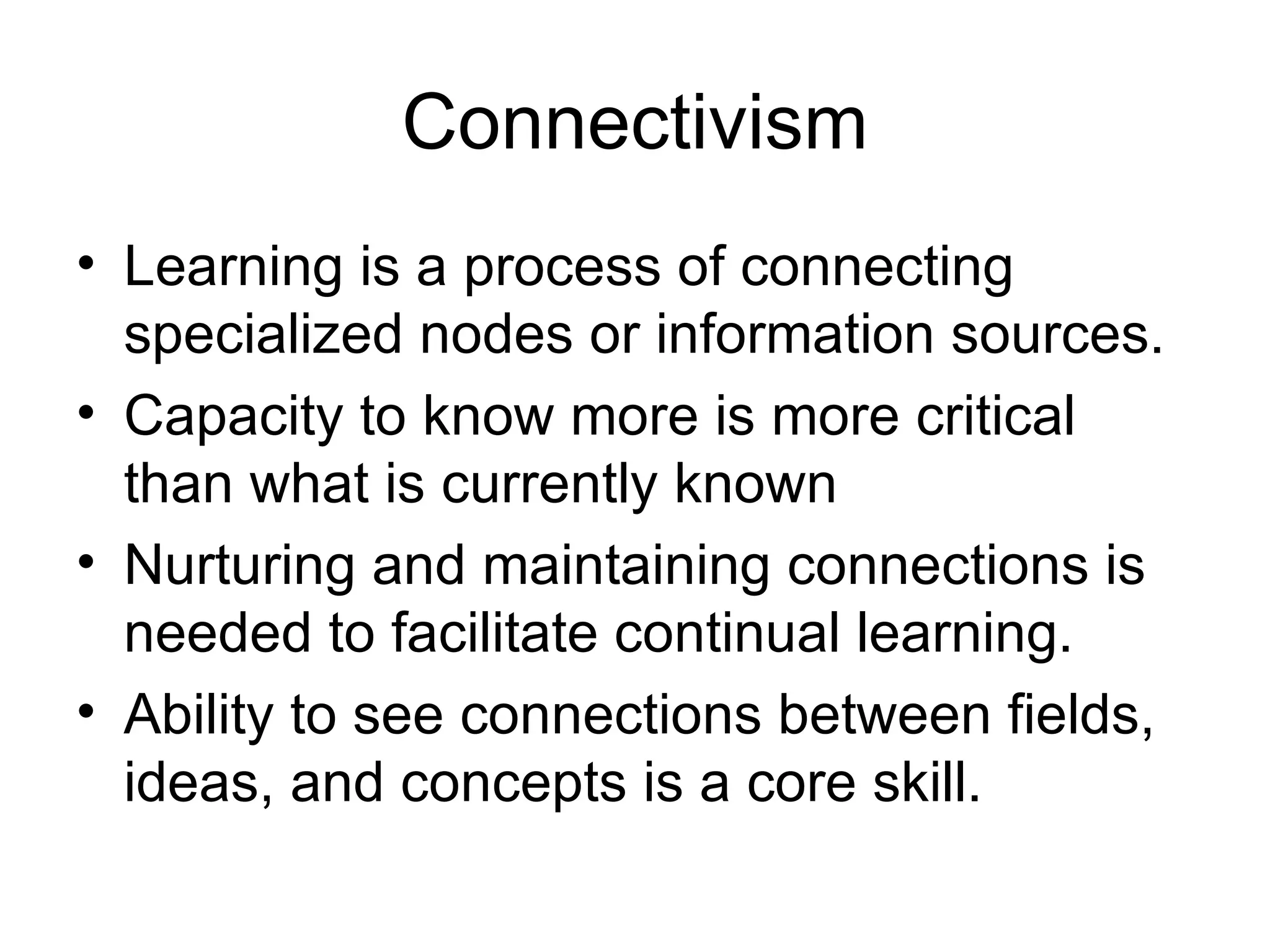 Learning Networks and Connective Knowledge | PPT | Computer Networking | Computing