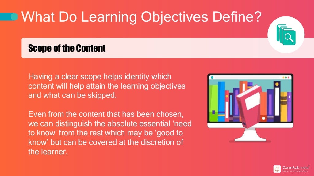 The Importance of Learning Objectives in eLearning - CommLabIndia