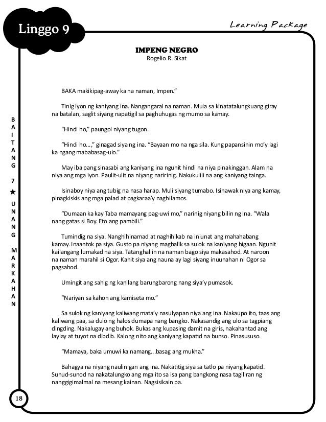 Ako ay Pilipino!: Aralin 9: Impeng Negro (Rasismo)