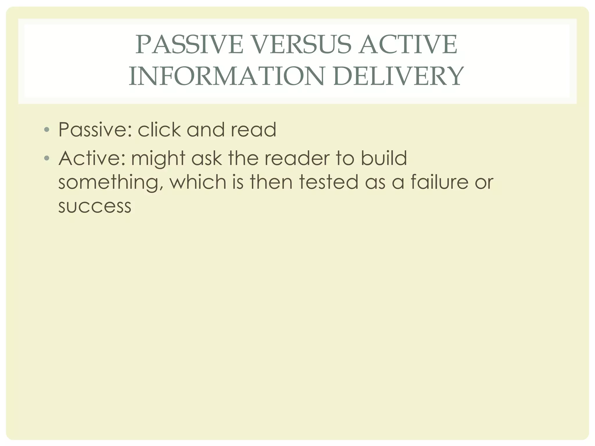 Learning passive versus active | PPT
