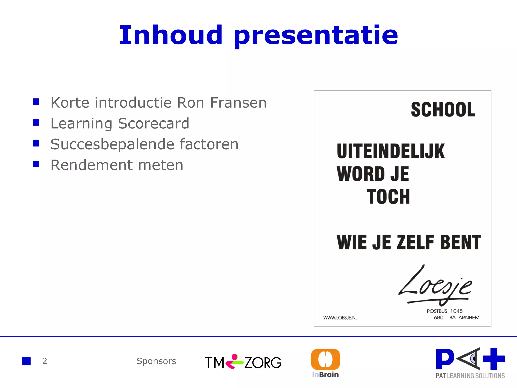 PAT Learning Summit - Learning scorecard | PPT