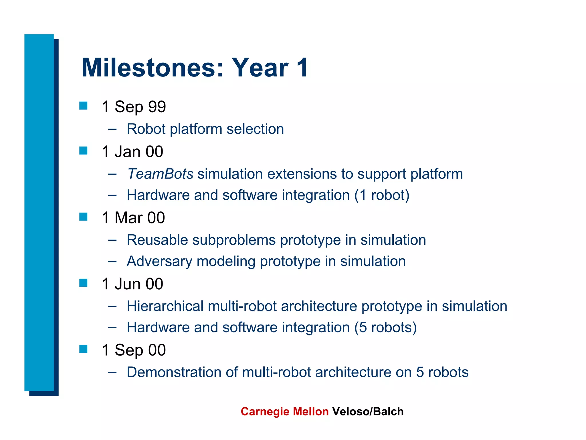 Learning Structure, Reusability And Real Time Modeling In Teams Of Autonomous Robots | PPT