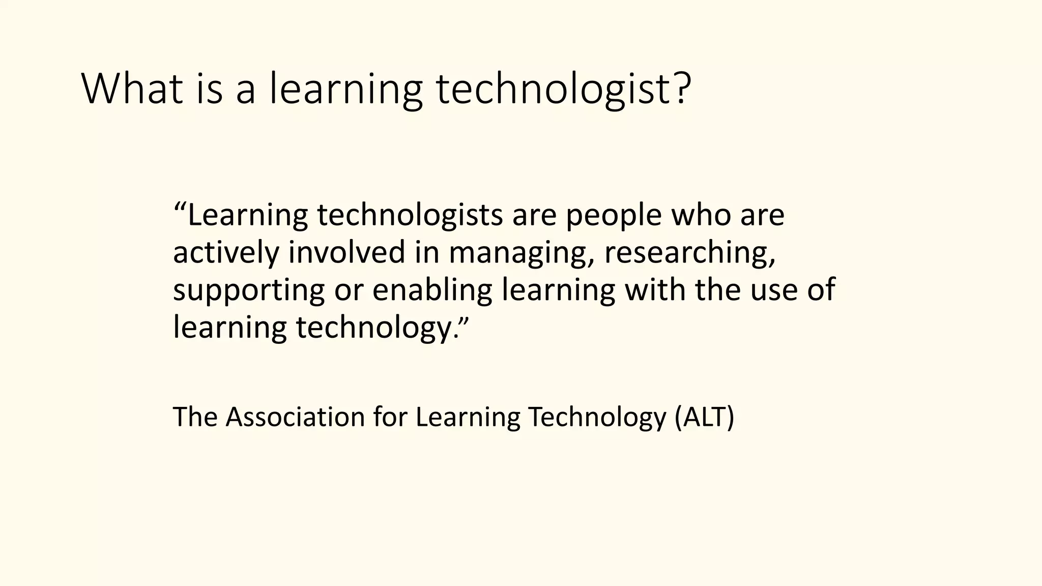 Introducing the new Learning technologist | PPTX