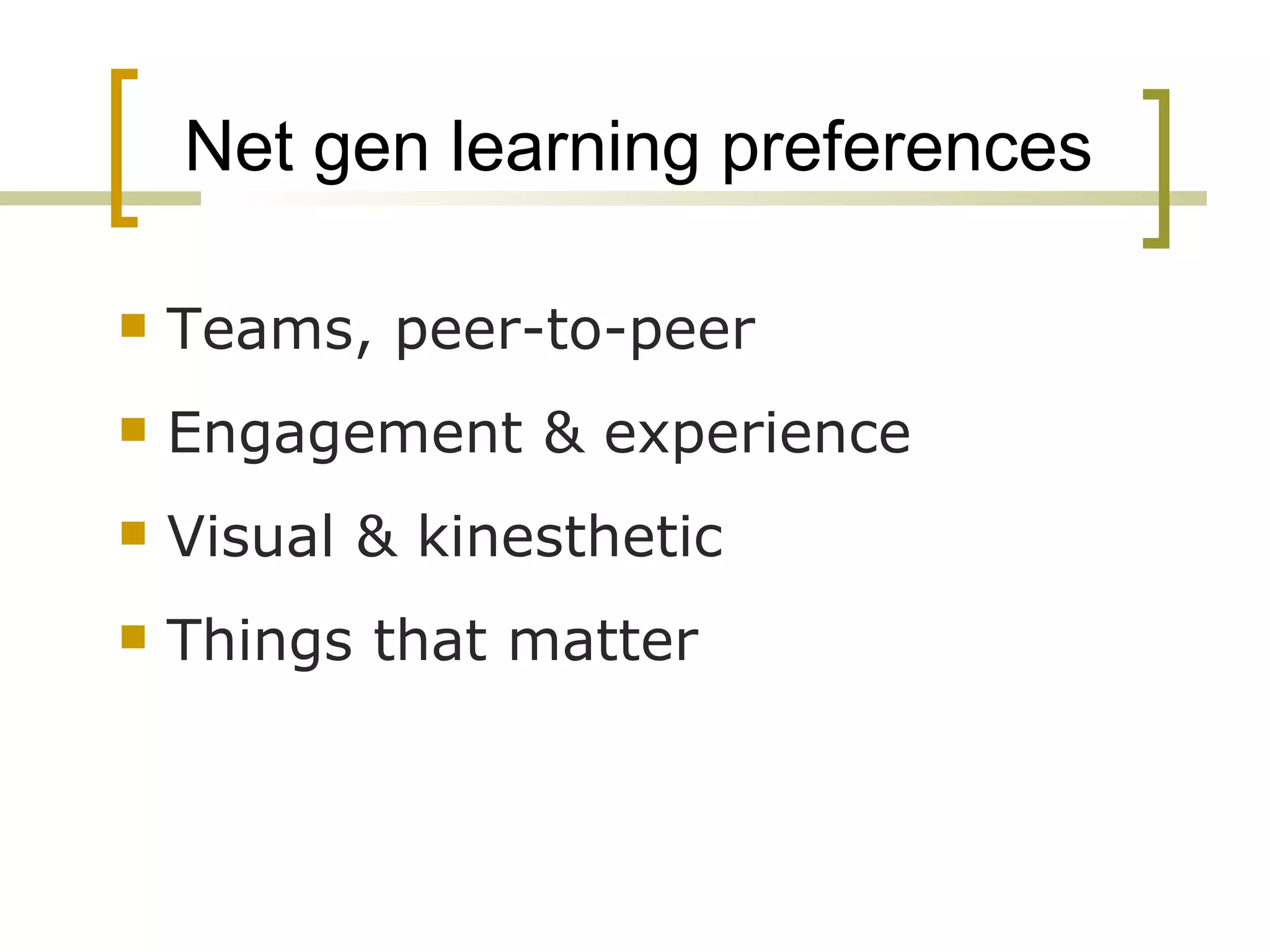 Learning Theories & The Net Generation | PPT