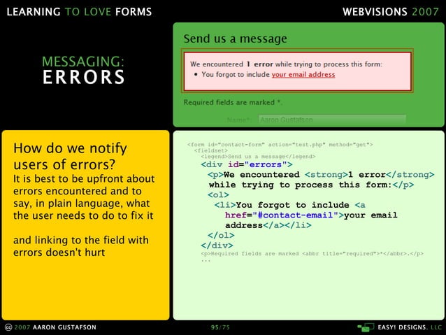 Learning To Love Forms (WebVisions '07)