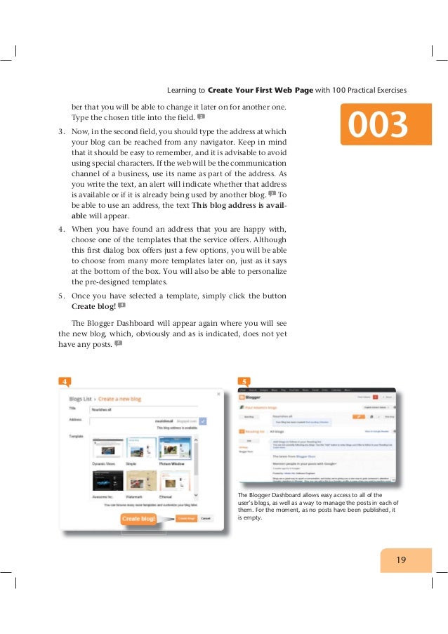 Learning to create your first web page with 100 practical exercises