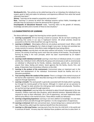 Learning and Its relationship with Maturation, Attention and Interest | DOC