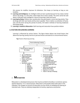 Learning and Its relationship with Maturation, Attention and Interest | DOC