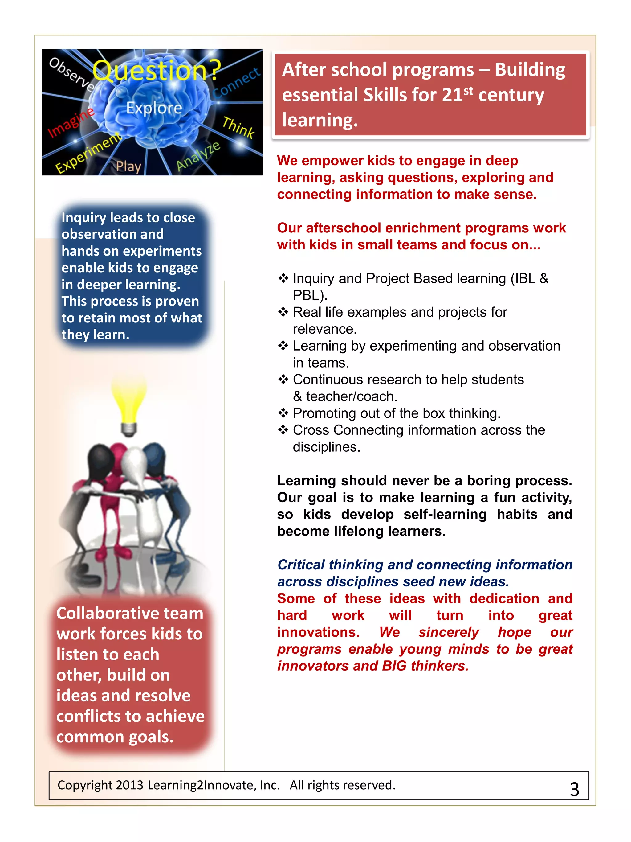 Learning2innovate - Program details | PDF