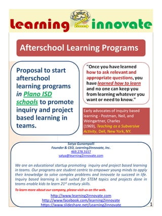 Learning2innovate - Program details | PDF