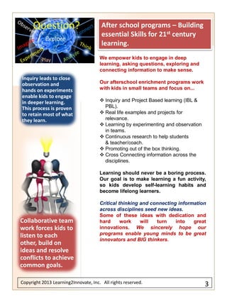 Learning2innovate - Program details | PDF